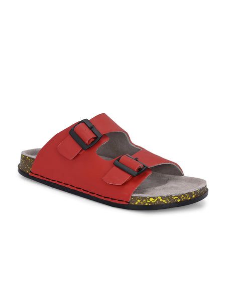 Bricklane Red Open Toe Flats – Sanfrissco